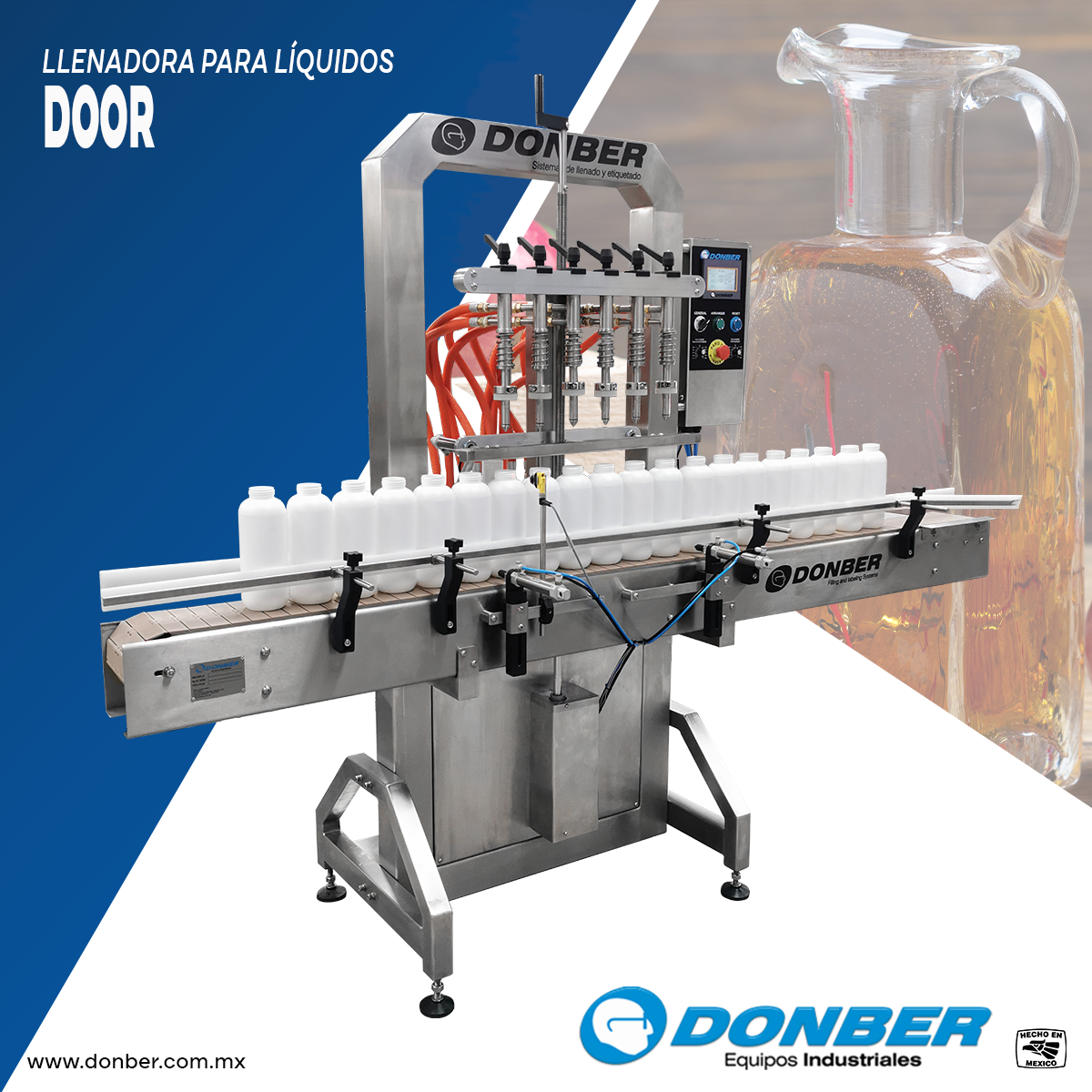 Envasadora para líquidos de 6 boquillas| Maquinaria para Llenado, Etiqu...